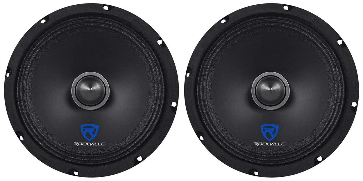 (2) Rockville RXM84 8" 500w 4 Ohm Mid-Range Drivers Car Speakers, Mid ...