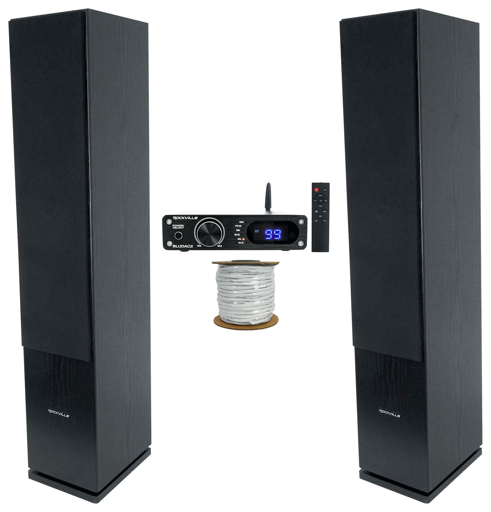 Rockville RockTower 64B Black Home Audio Tower Speakers Package ...