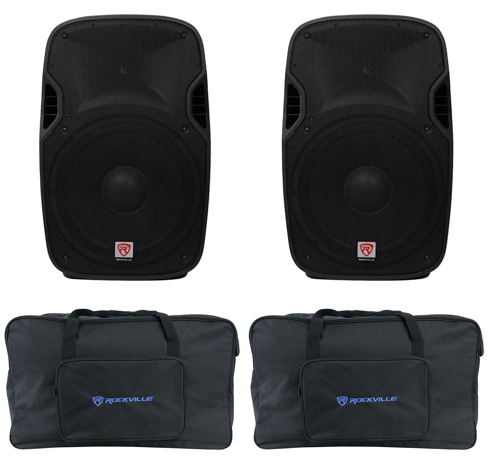 (2) Rockville SPGN154 15" 3200W DJ PA Speakers 4-Ohm+Weatherproof ...