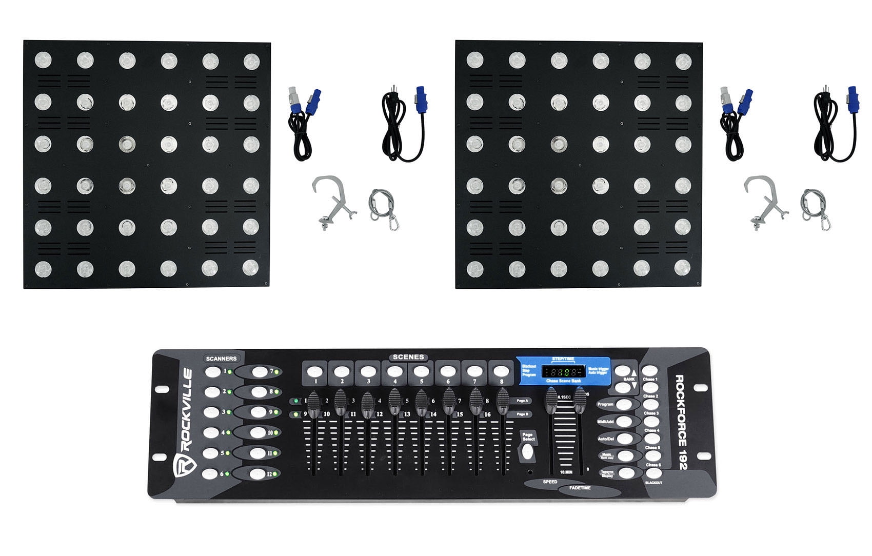 (2) Rockville STAGE MATRIX 36 RGB 6x6 Matrix DJ Blinder Lights+DMX ...
