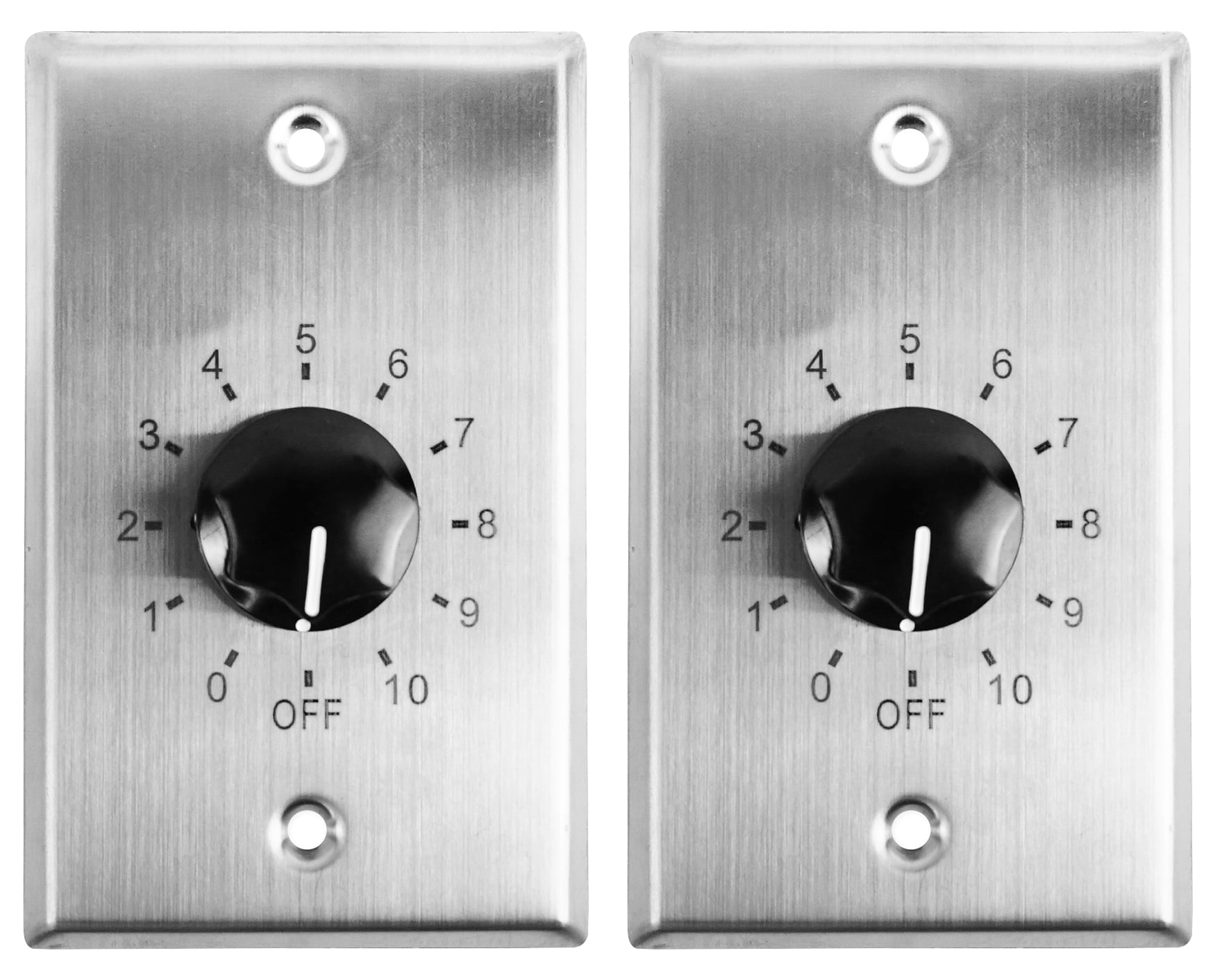 2) Rockville VOL70100 100w 70v Stainless Wall Volume Control Zone ...