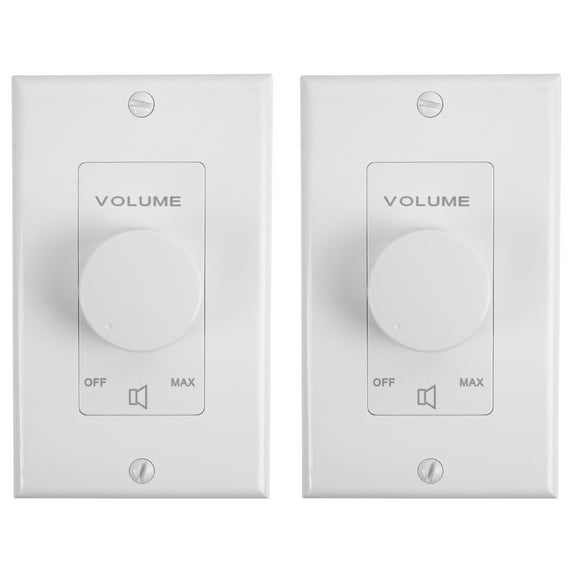 2) Rockville VOL70100 White 100 Watt 70v Wall Volume Control Zone ...