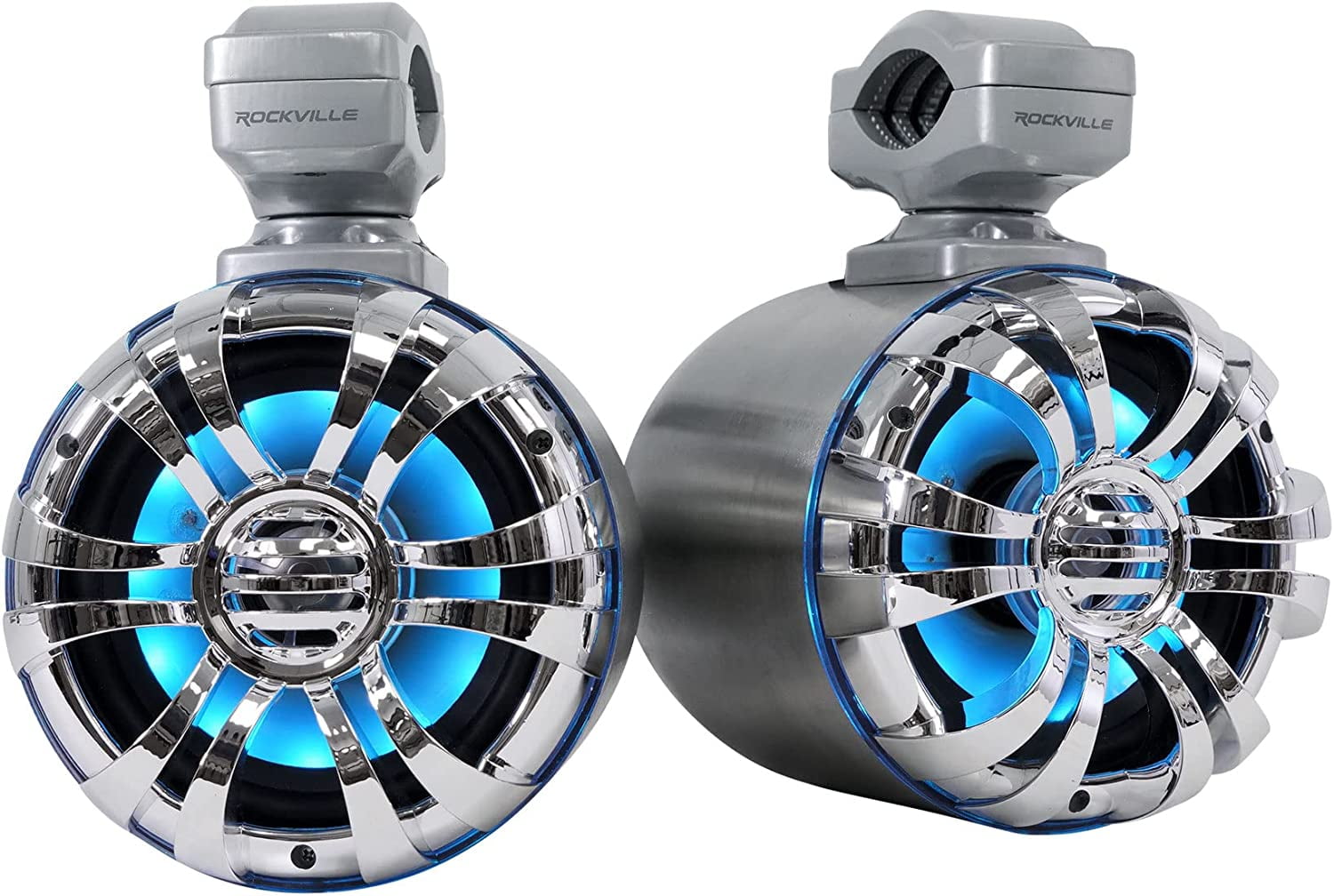 Free Shipping! 2) Rockville WB50KLS SILVER 5.25" 250w Metal Marine ...