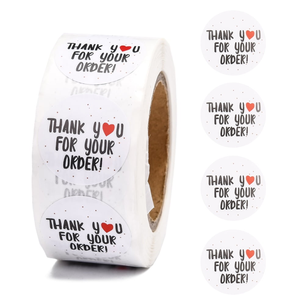 2 Roll 1 Inch Thank You Stickers Self-Adhesive Kraft Paper Gift Tag ...