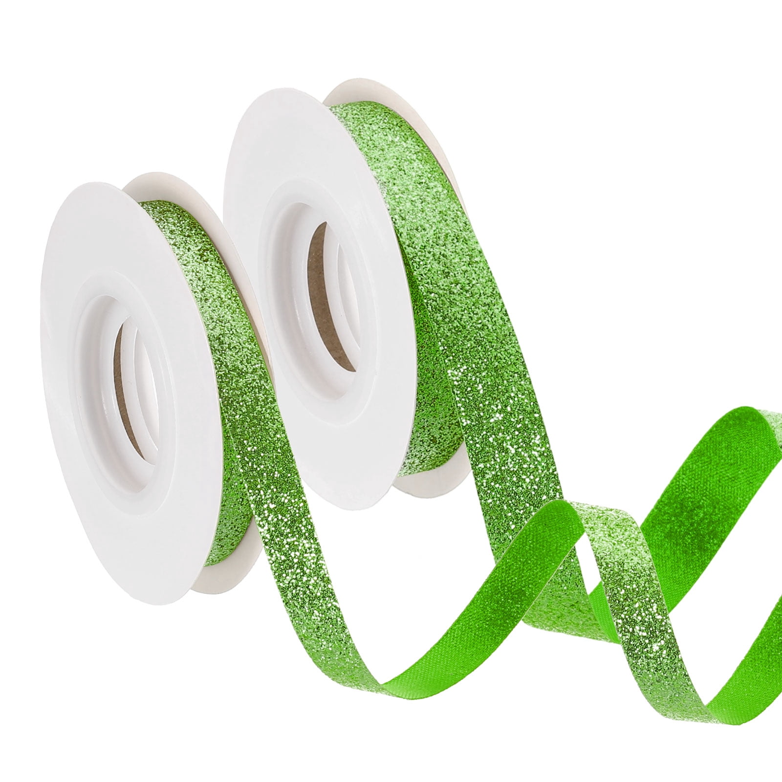 2 Roll 10 Yards 2 Sizes Sparkle Ribbons, Gift Wrapping Crafts Cut Edge ...