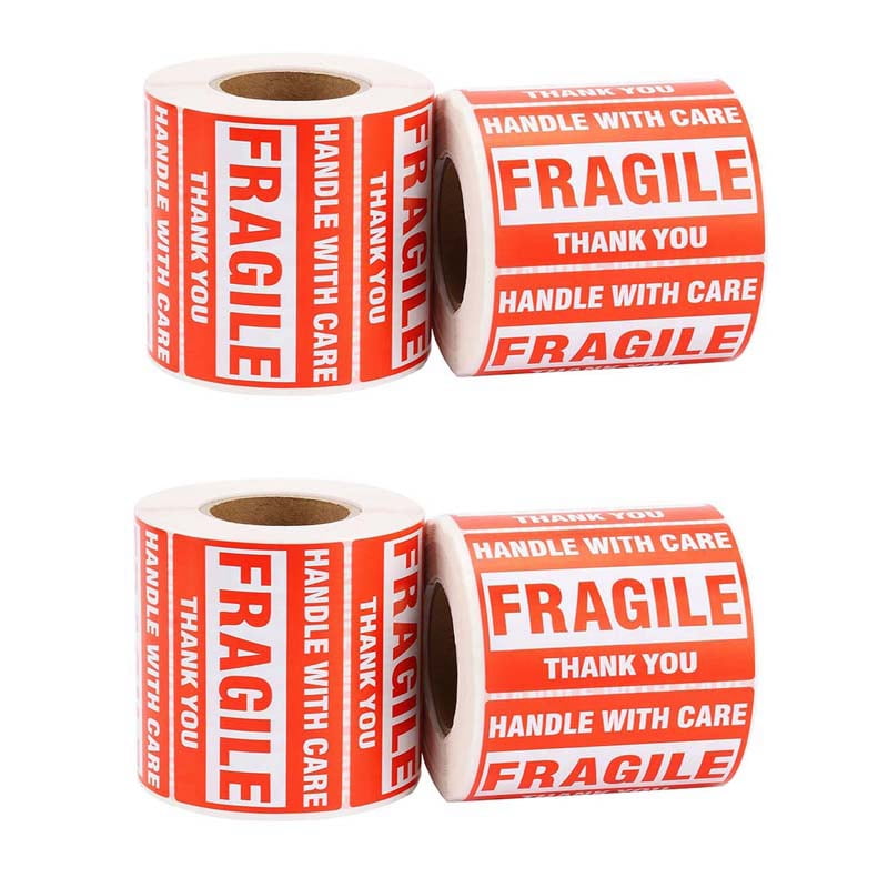 2 Roll/500Pcs Fragile Warning Sticker Handle with Care Keep Dry Express ...