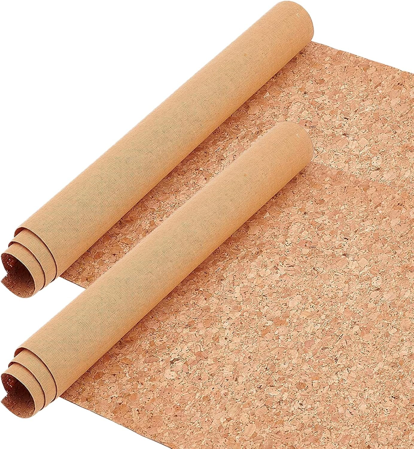 2 Roll 53x11.8inch Cork Fabric Sheets PU Natural Real Cork Leather ...