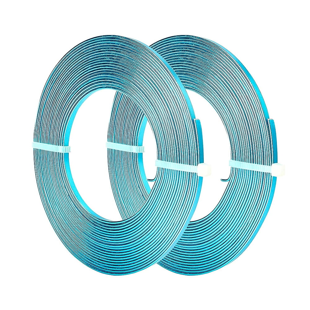 2 Roll Aluminum Wire Flat Craft Wire Bezel Strip Wire for Cabochons ...