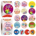 2 Roll Round Celebration Sticker For Kids Birthday Parties Home Decors ...