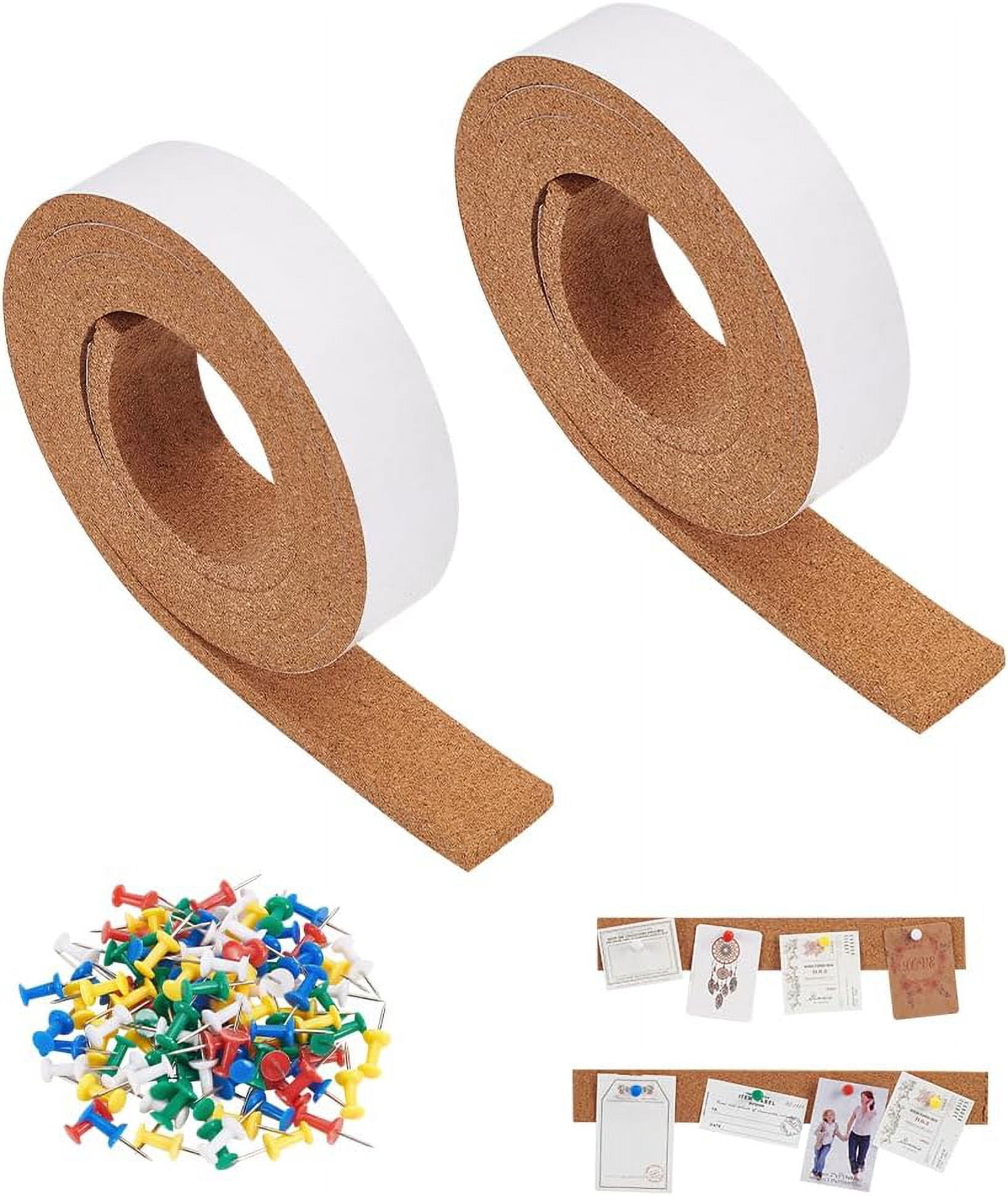 2 Roll Cork Board Strips 4.7x2 Inch Self Adhesive Bulletin Bar Strips ...