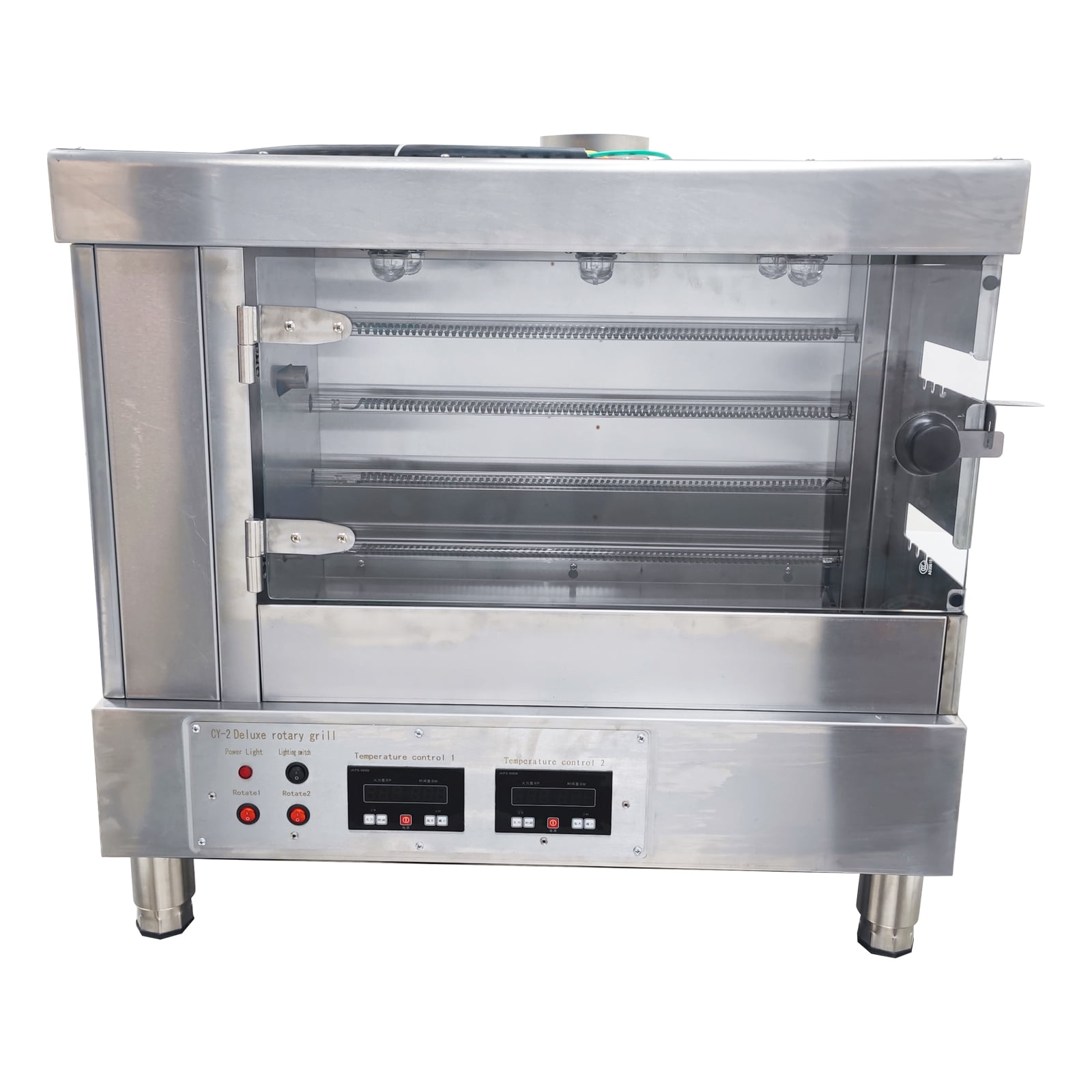 2-Roll Electric Chicken Rotisserie Machine Barbecue Oven Duluxe Rotary ...