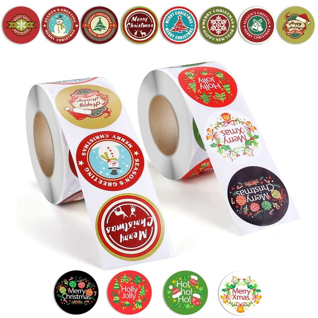 2 Roll Merry Christmas Stickers , 10 Pattern Christmas Decorations ...