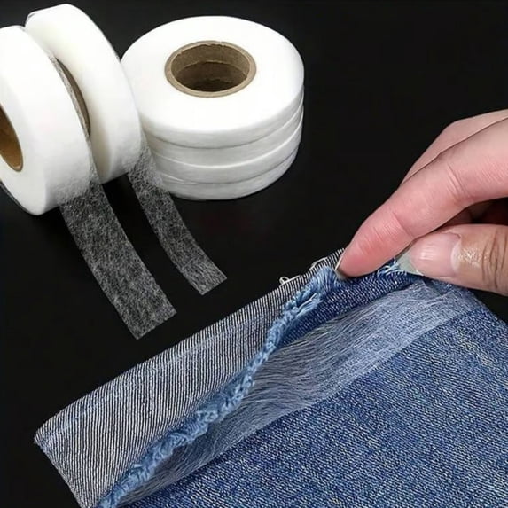 2-Roll No-Sew Fabric Hemming Tape 0.4in Width, Iron-On Double-Sided ...