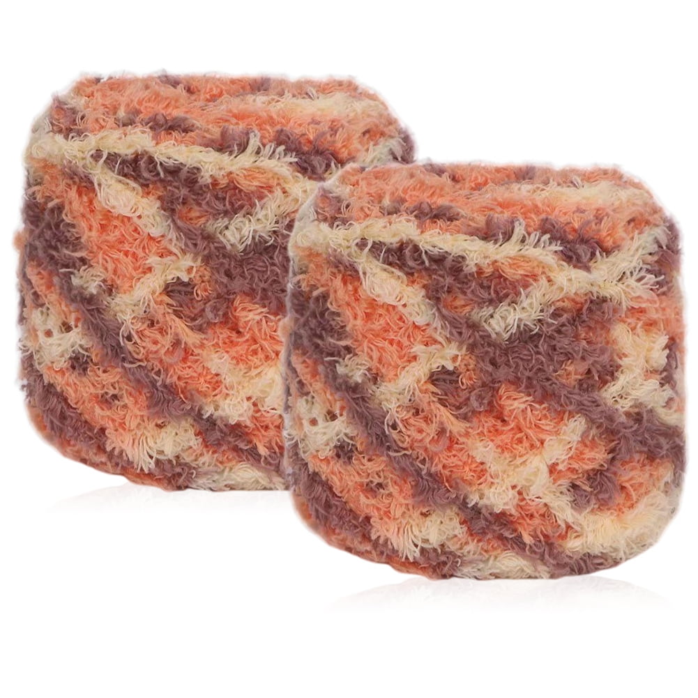 2 Roll Pack Gentle and Colorful Coral Fleece Yarn for Crochet and ...
