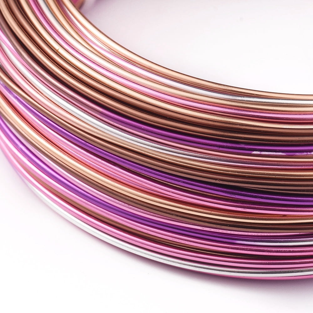 2 Roll Round Aluminum Wire Colorful 15 Gauge(1.5mm) about 41.6m/roll ...
