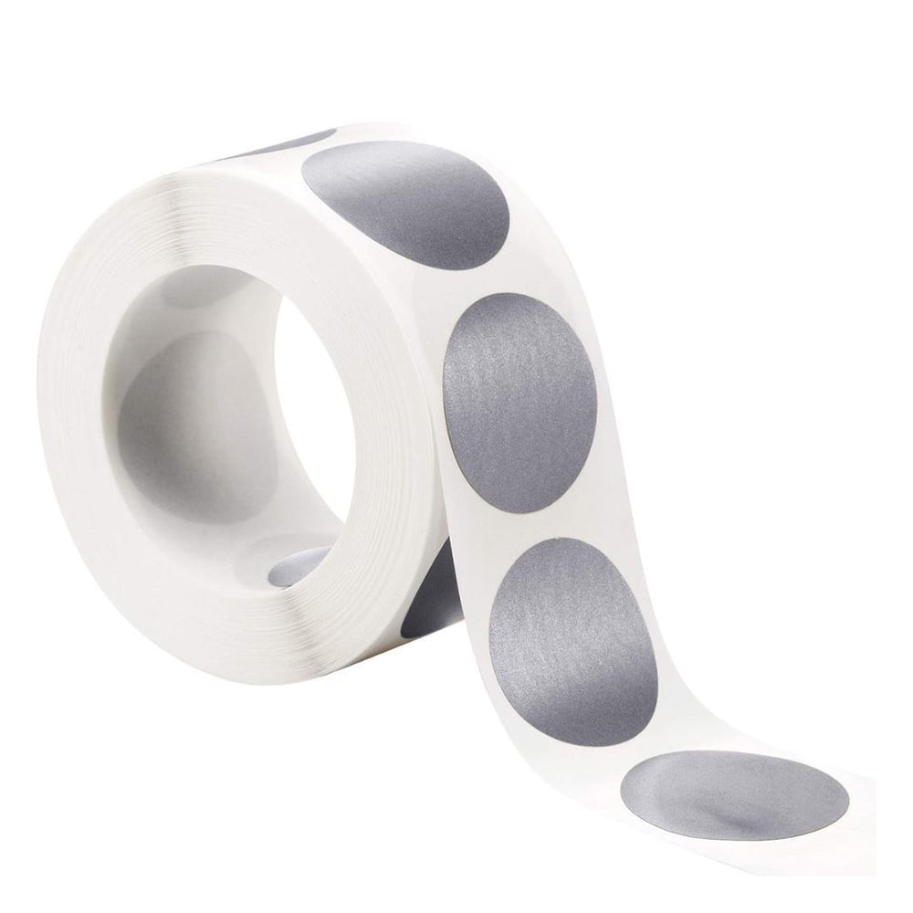 2 Roll Scratch Off Sticker Silver Round Labels (600 Pieces) - Walmart.com