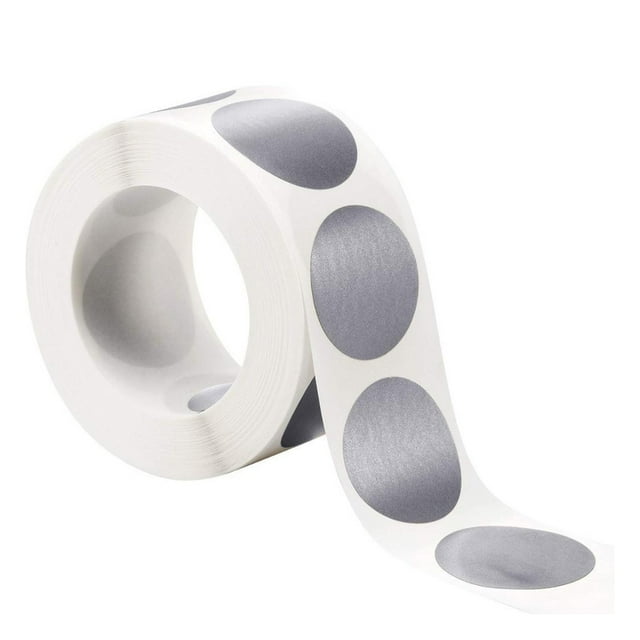 2 Roll Scratch Off Sticker Silver Round Labels (600 Pieces) - Walmart.com