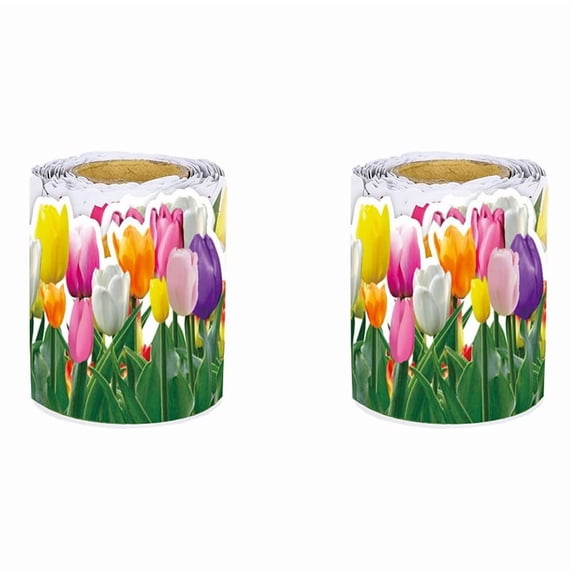 2 Roll Tulip Flower Trim Border 65.6ft Floral Bulletin Border for ...