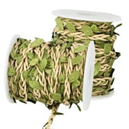 UDIYO 33Ft Natural Jute Twine, 5MM Burlap Leaf Ribbon with Artificial ...