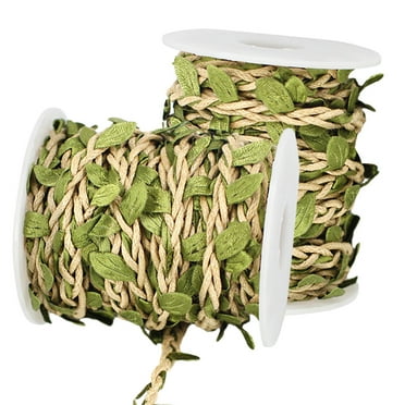 20M Twine Green Leaf Jute 5MM Rope Hemp Burlap Ribbon String Heavy Duty ...