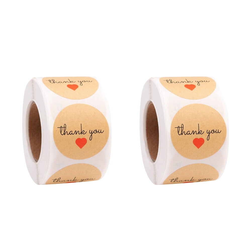 2 Roll Valentine Day Gift Wrapping Sticker Kraft Paper Roll Sticker Red ...