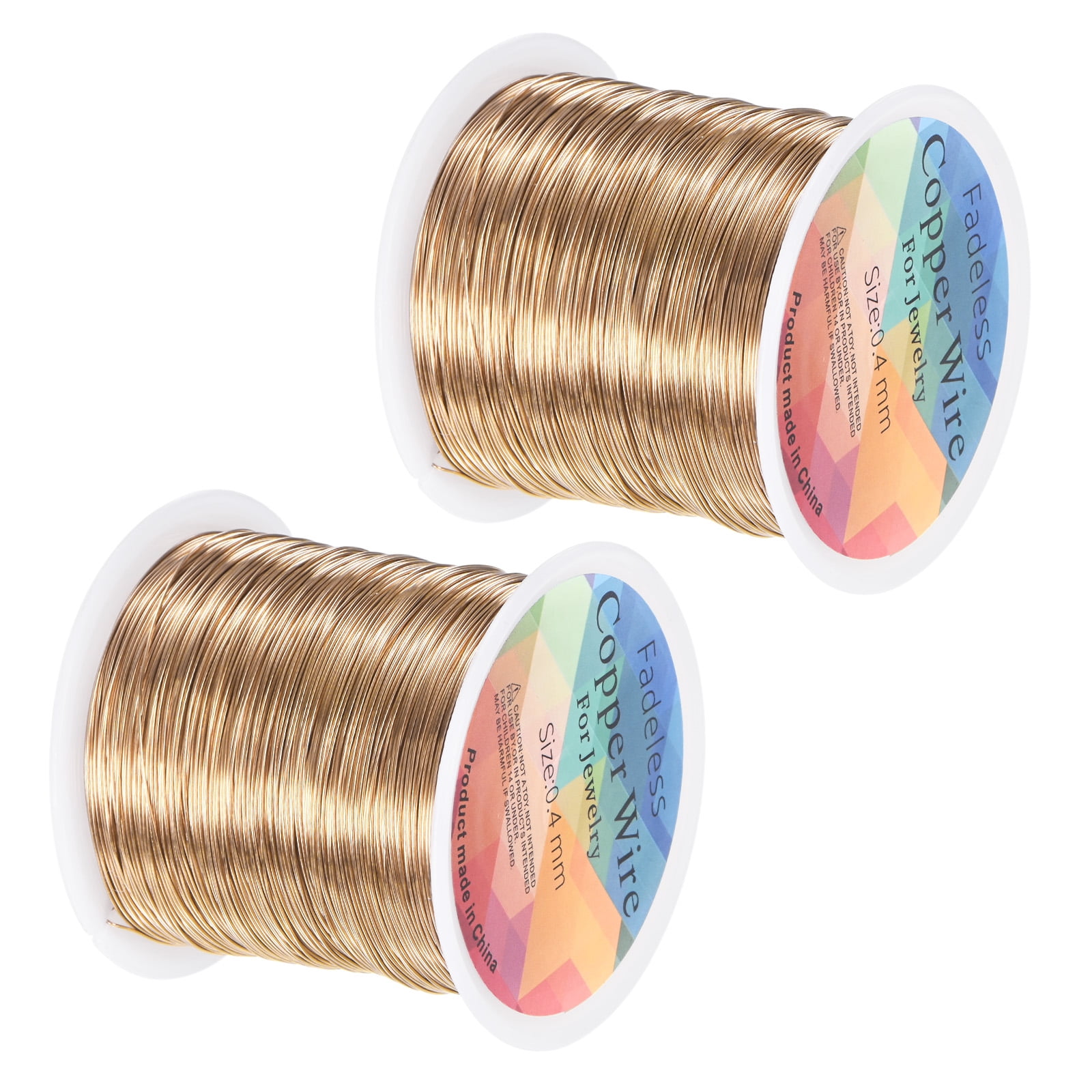2-Rolls 0.4mm Jewelry Wire, 26 Gauge 328FT Craft Wire Copper Beading ...