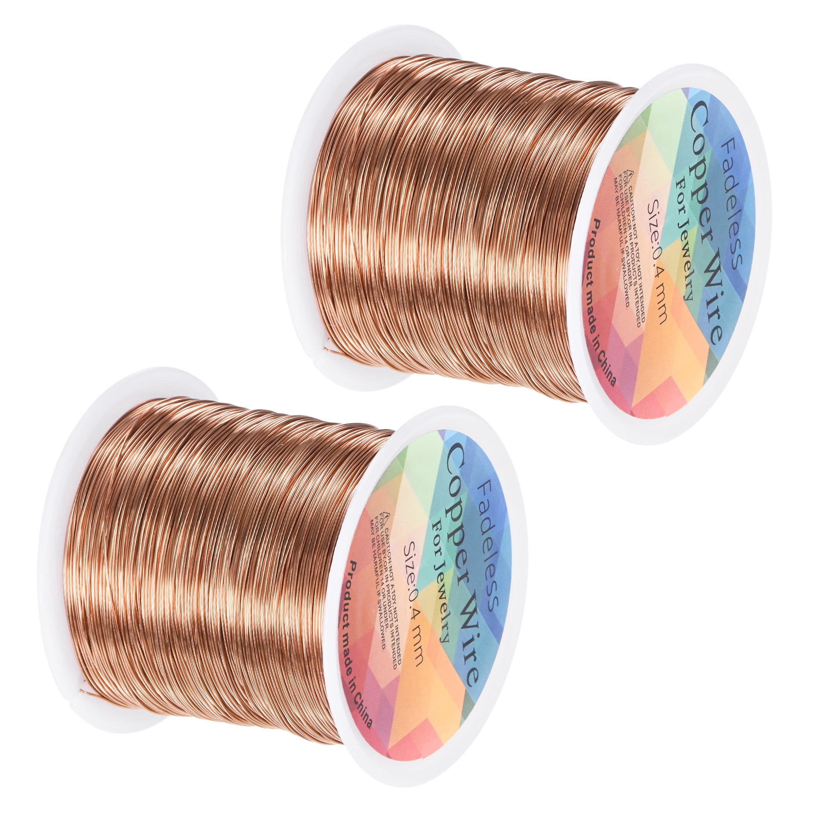 2-Rolls 0.4mm Jewelry Wire, 26 Gauge 328FT Craft Wire Copper Beading ...
