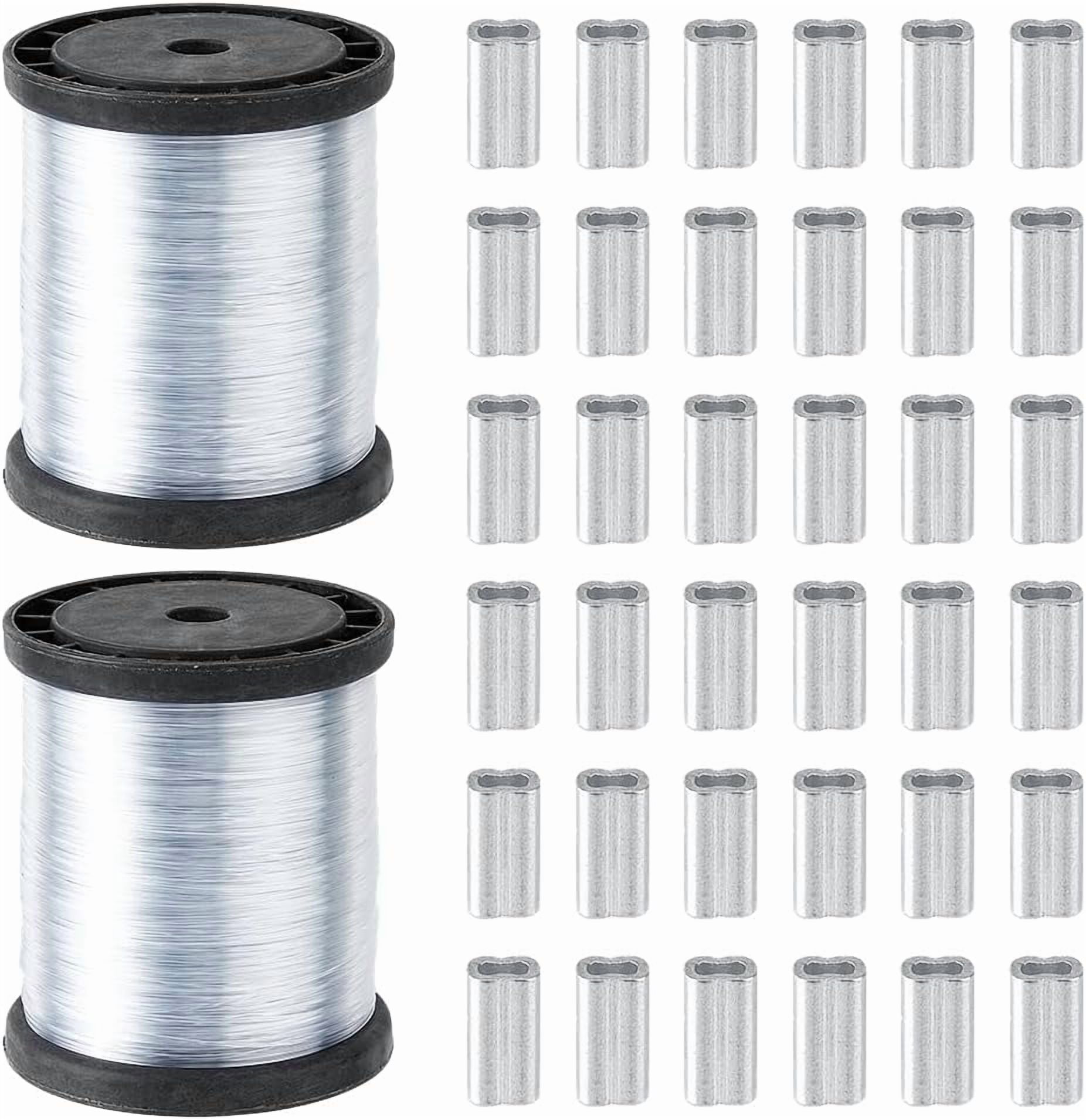 2 Rolls 0.8mm Clear Invisible Hanging Wire Fishing Wire with 200PCS ...