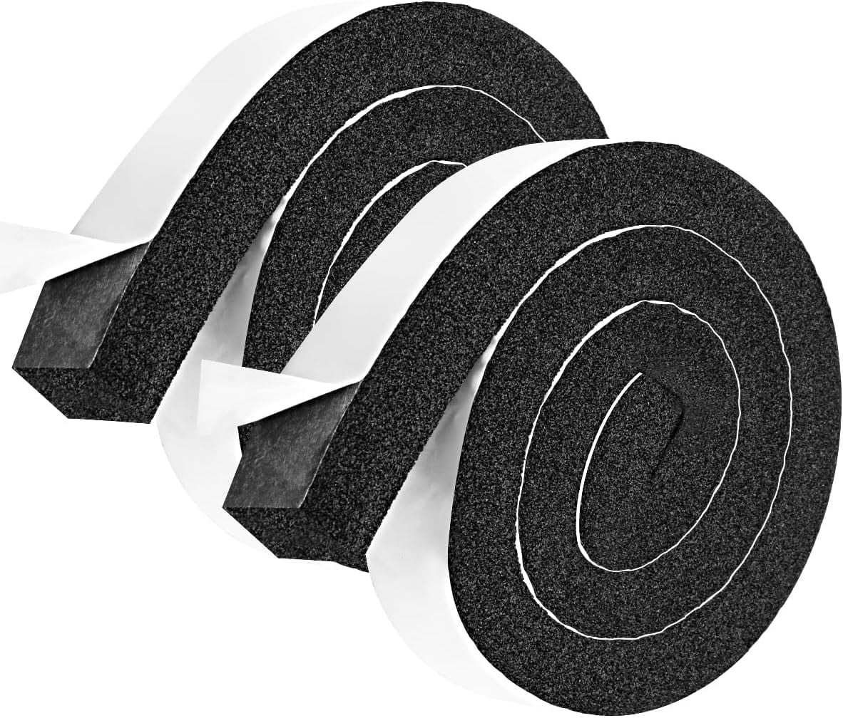 2 Rolls 1/2 Inch W 1/2 T Weather Stripping Air Conditioner Open Cell ...