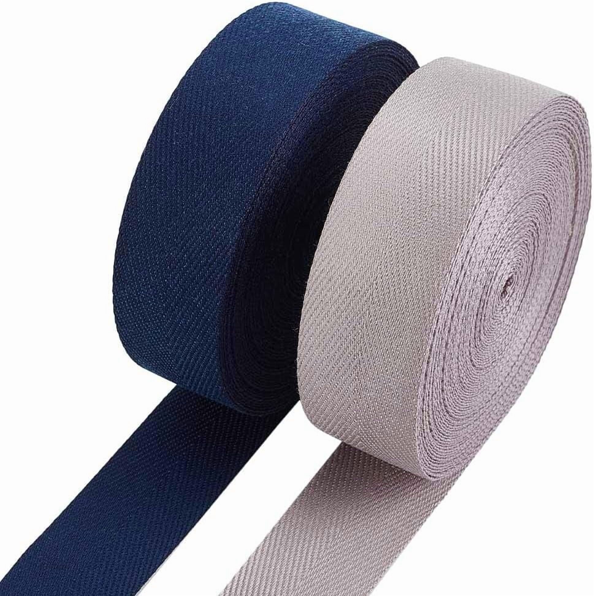 2 Rolls 1 x 10 Yards Cotton Twill Tape Herringbone Webbing Tape Twill ...