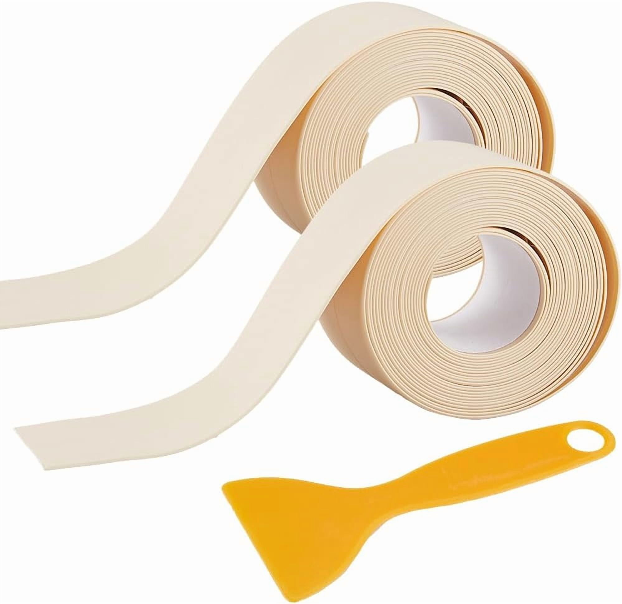 2 Rolls 10.5 Feet Kitchen Sealing Tape Shower Sealant Strip Beige PVC ...