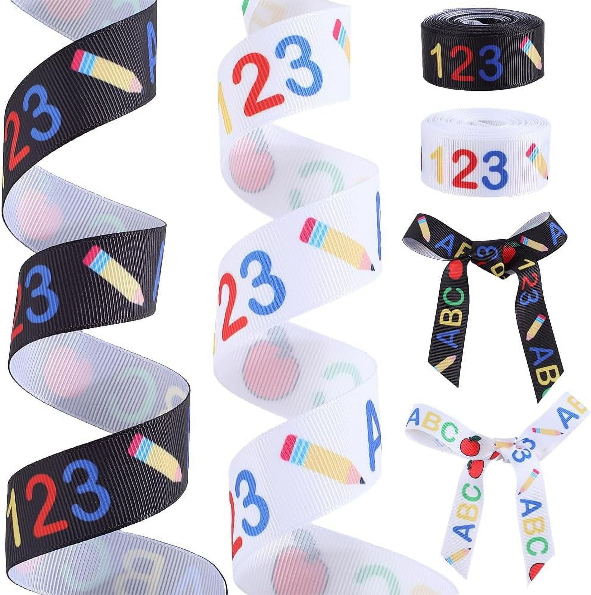 2 Rolls 10 Yards 2 Style Back to School Ribbon School Grosgrain Ribbon ...