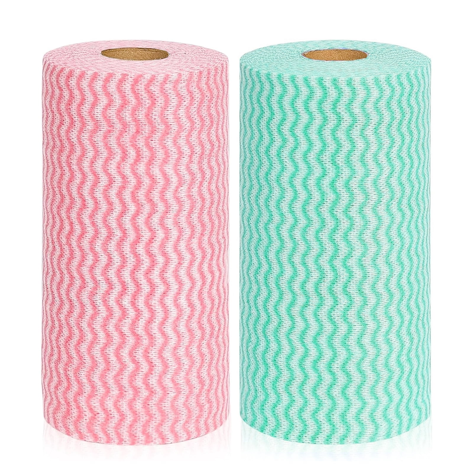 2 Rolls of 100 Sheets,Reusable Cleaning Wipe, Household &Kitchen Towels ...
