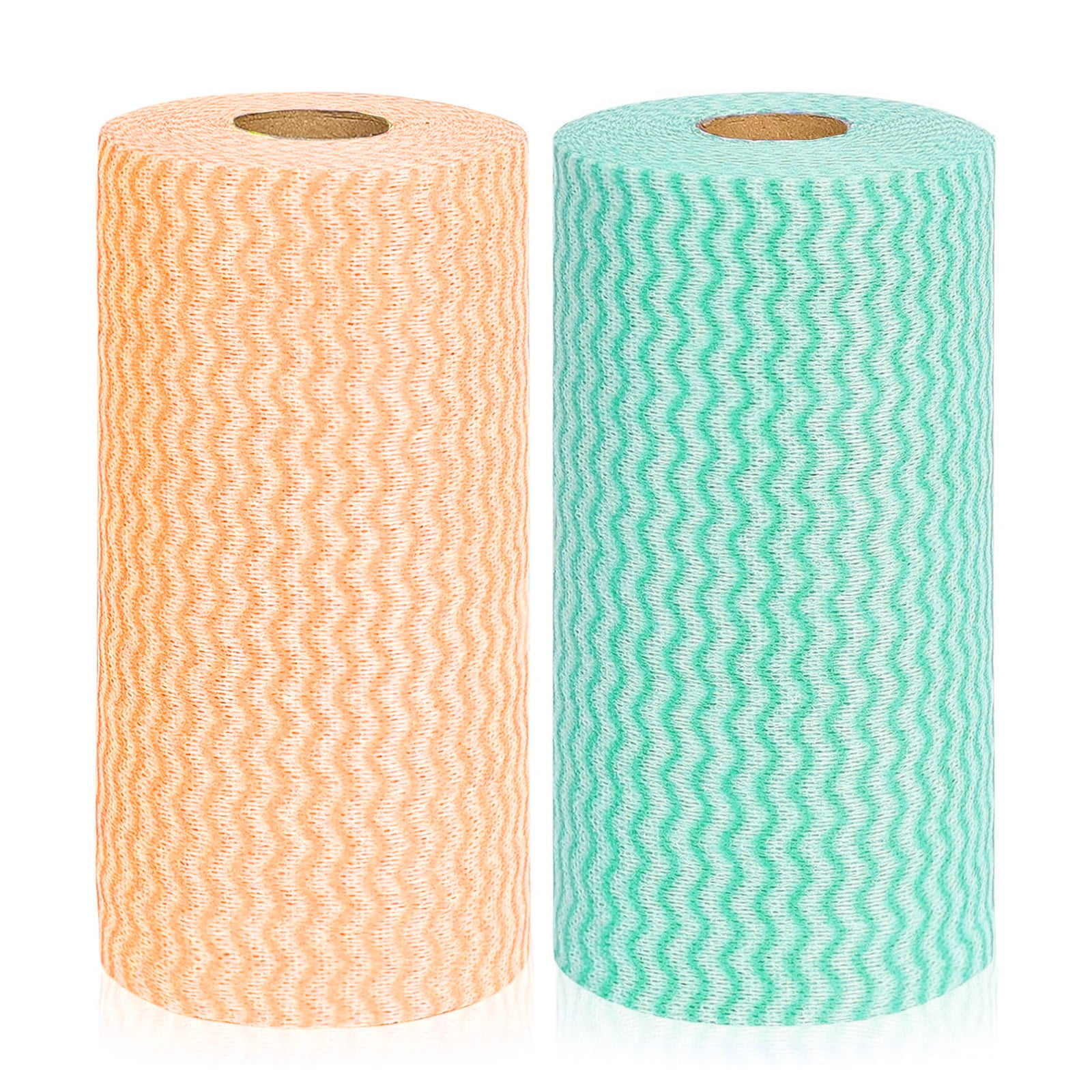 2 Rolls of 100 Sheets,Reusable Cleaning Wipe, Household &Kitchen Towels ...