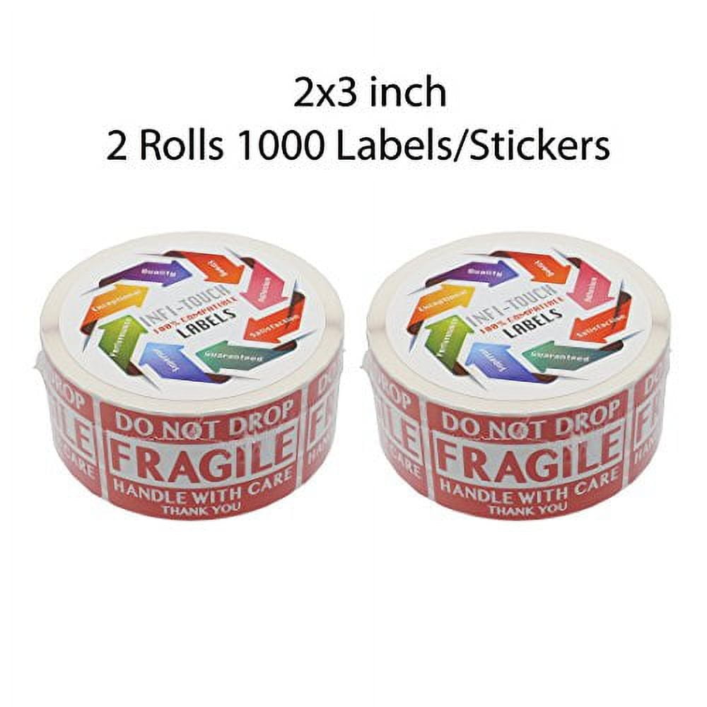 2 Rolls / 1000 Labels, Fragile "Do Not Drop" Handle With Care "Thank ...