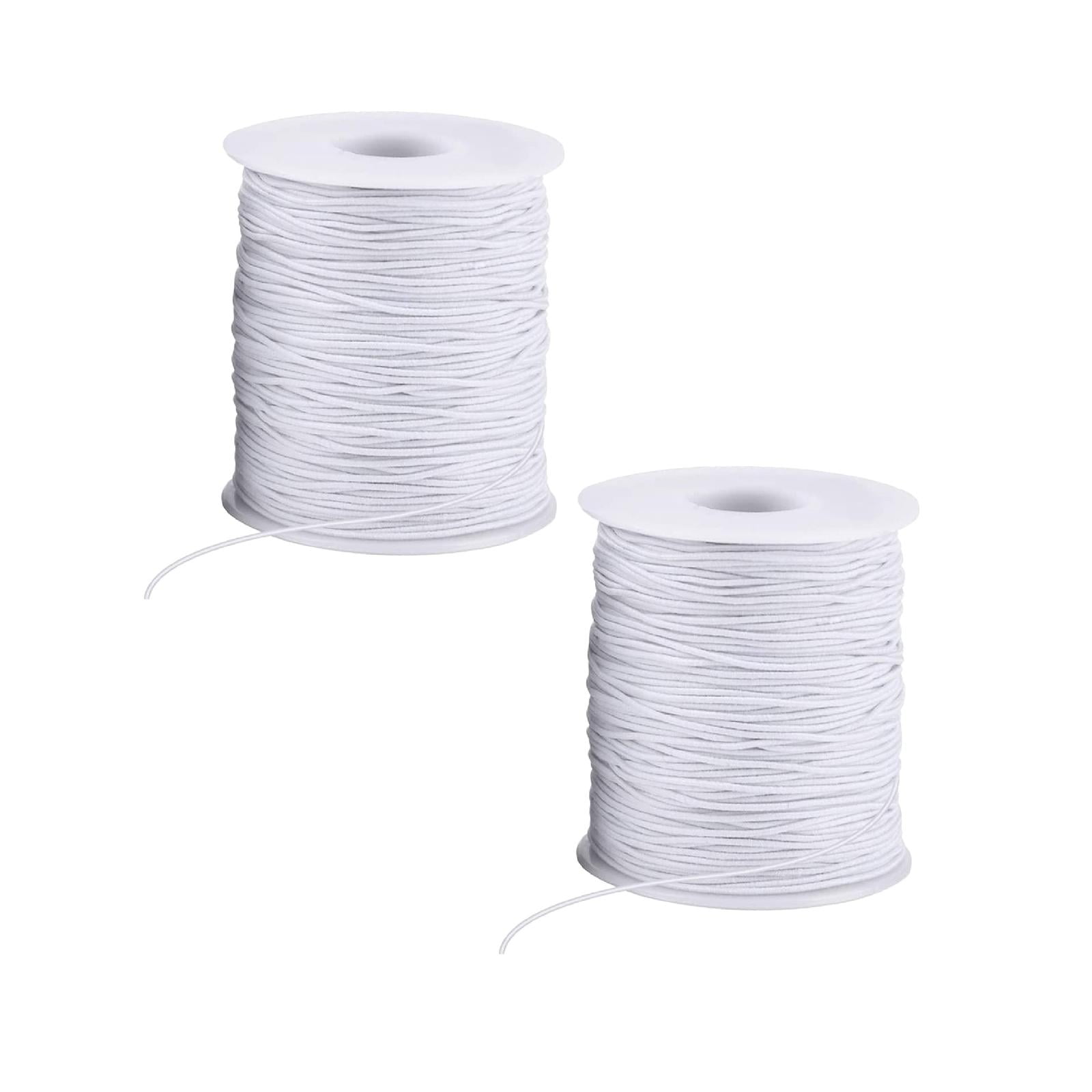 2 Rolls 1mm Black Elastic Cord Beading Thread Stretch String for ...