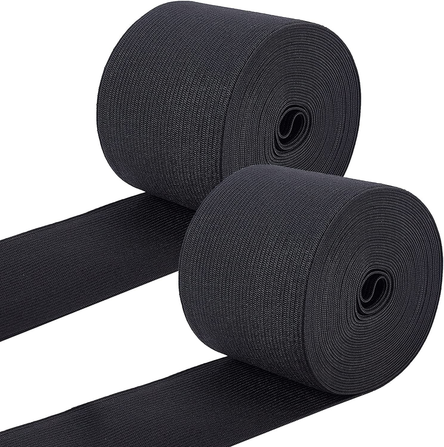 2 Rolls 2.4 Inch Flat Elastic Rubber Band Stretch Strap Fabric Band ...
