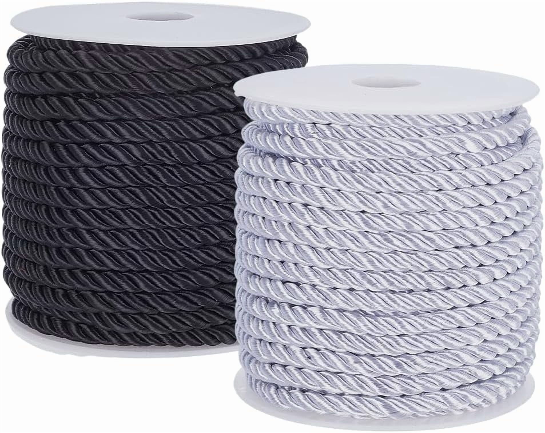 2 Rolls 2 Colors 3-Ply Polyester Cord with Spool Twisted Rope for DIY ...