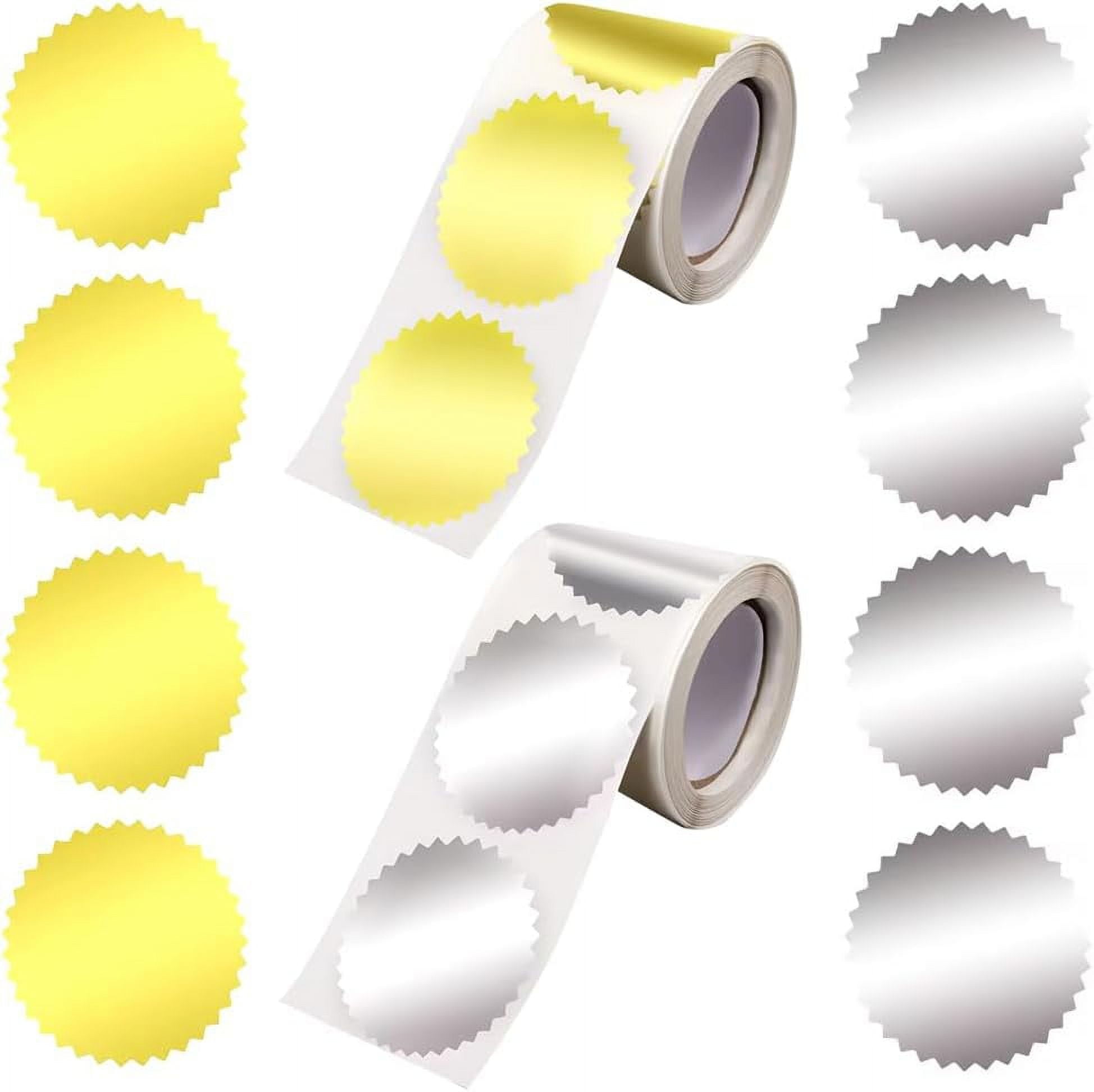 2 Rolls 2 Colors Paper Self-Adhesive Serrated Edge Awards Blank ...