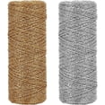 2 Rolls 2 Colors Polyester Metallic Cord for Gift Wrapping Round Mixed ...