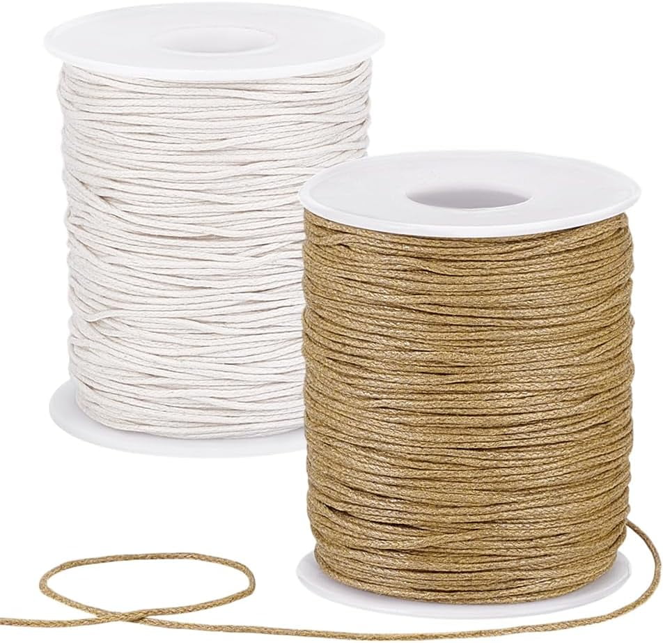 2 Rolls 2 Colors Waxed Cords Macrame Artisan String for Jewelry Making ...