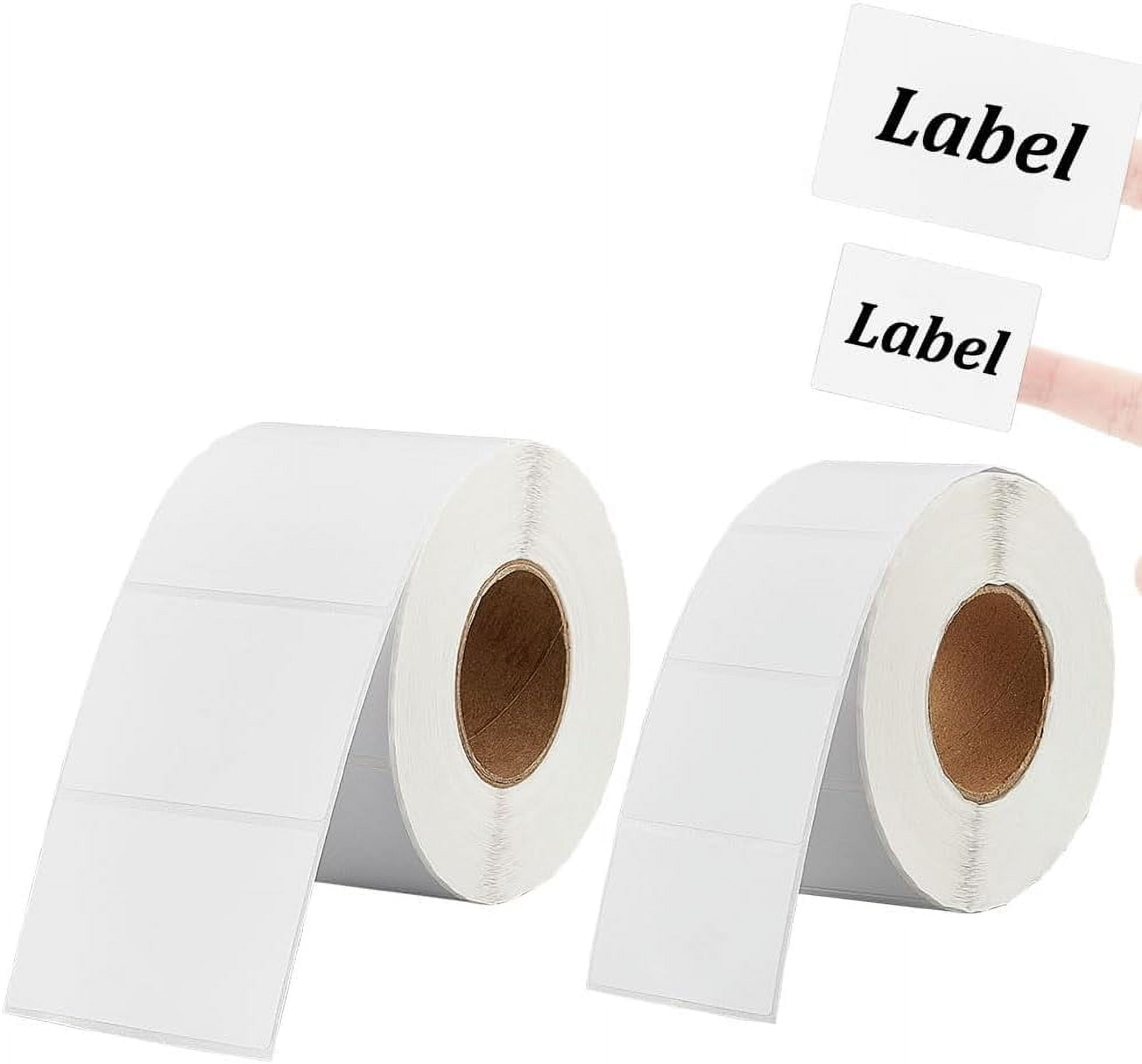 2 Rolls 2 Sizes 1800Pcs Label Maker Tape Adhesive White Label Paper ...