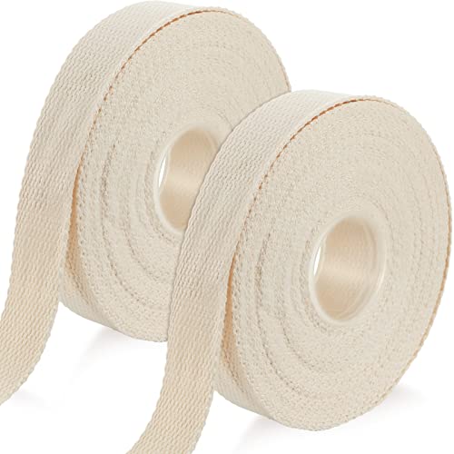2 Rolls/ 20 Yards Cotton Webbing 1 Inch for DIY Crafts Decoration Heavy ...