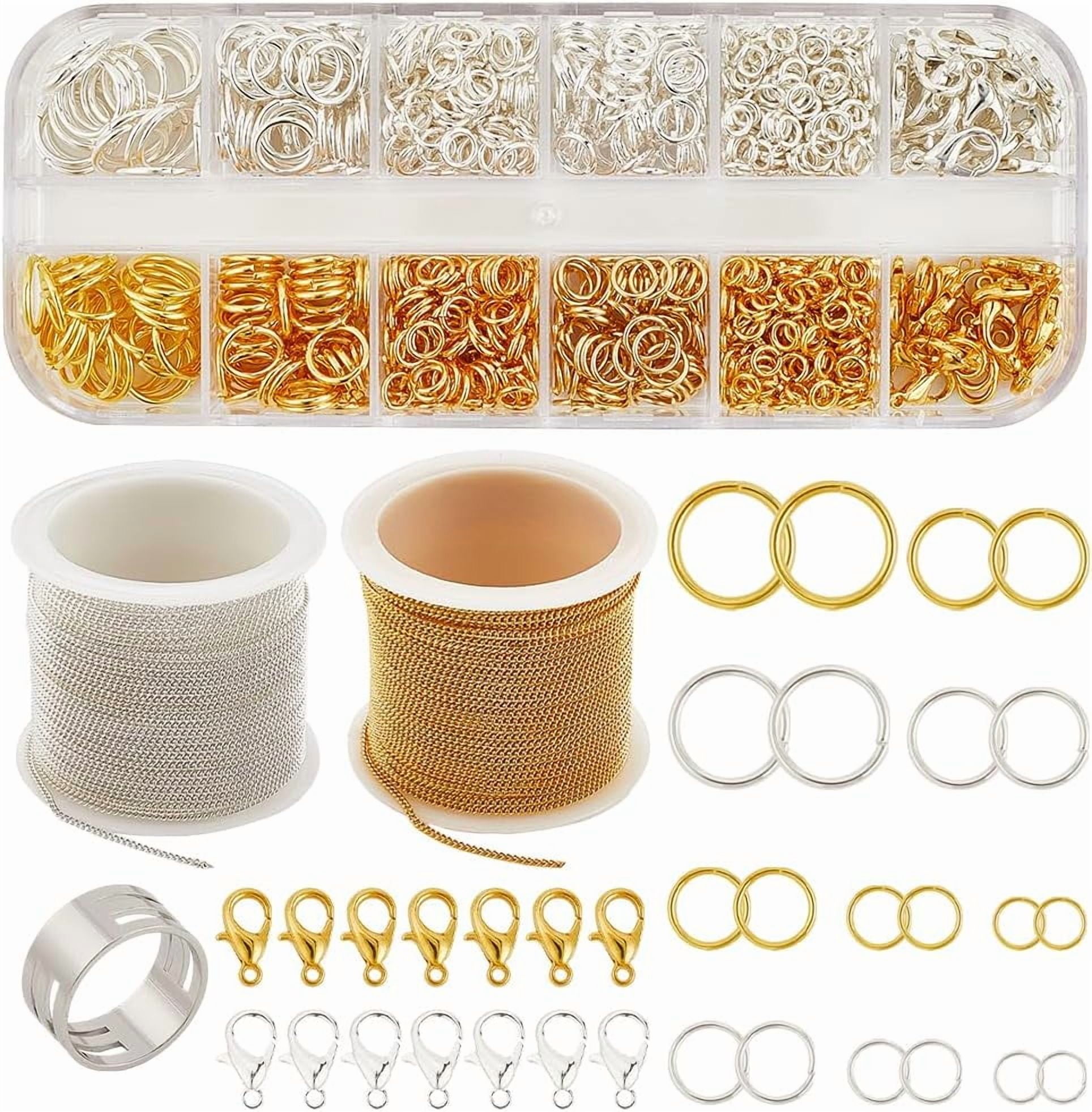 2 Rolls 20M/65.6 Feet Jewelry Curb Chain Gold Jewelry Making Kit Chains ...