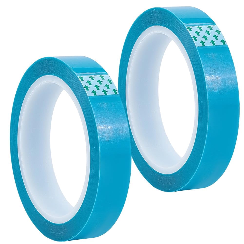 2 Rolls 20mm x 50m(164 Feet) Low Friction Tape Dodger Blue PET ...