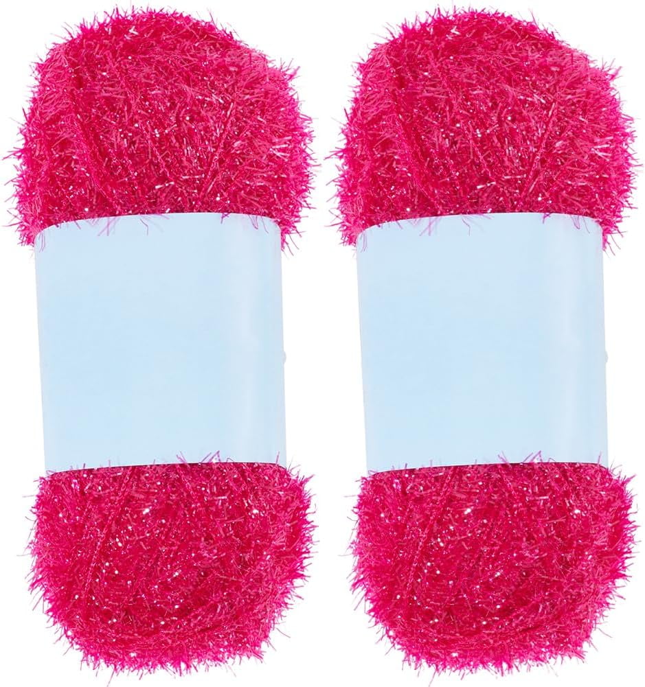 2 Rolls 218 Yards Sparkle Scrubby Yarn Bundle Metallic Scrubby ...