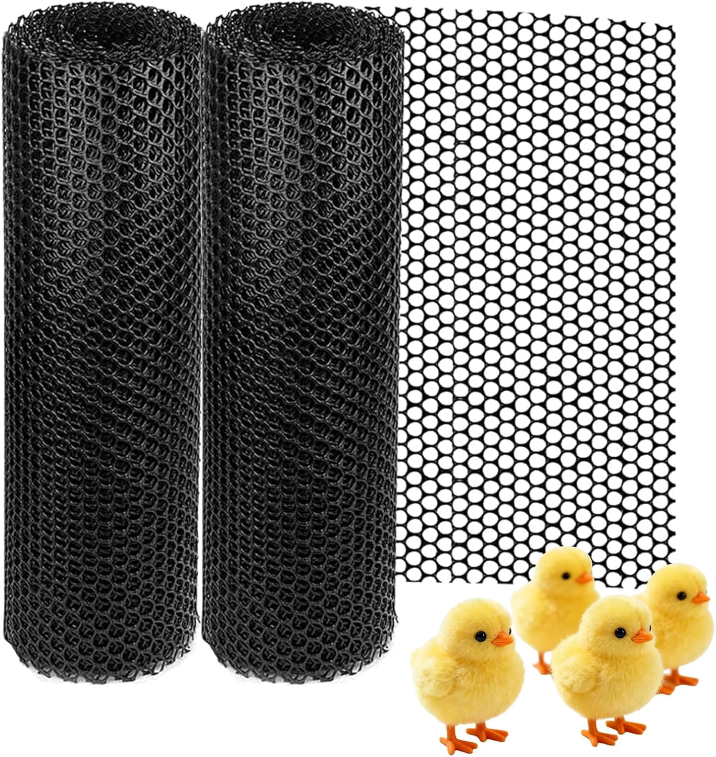2-Rolls 24" x 10ft Plastic Chicken Fence- 1/2"(12.7mm) Hole Poultry ...