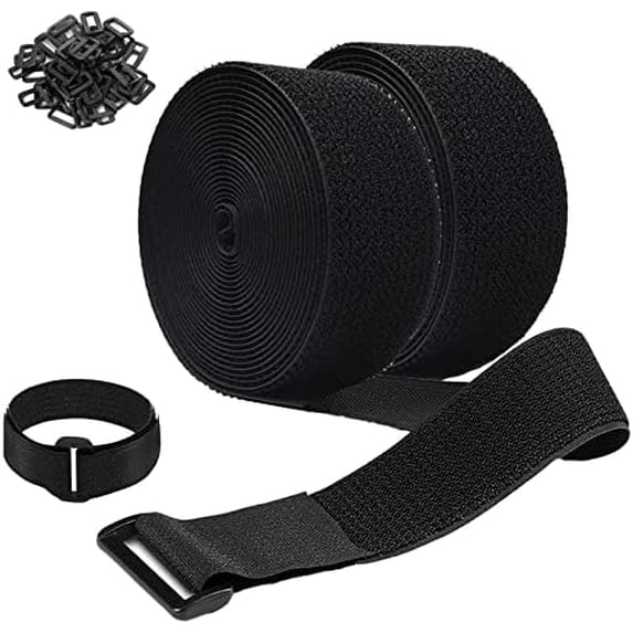 2 Rolls 26FT 2 inch Wide Cable Straps with 20 Buckles, Heavy Duty Nylon ...
