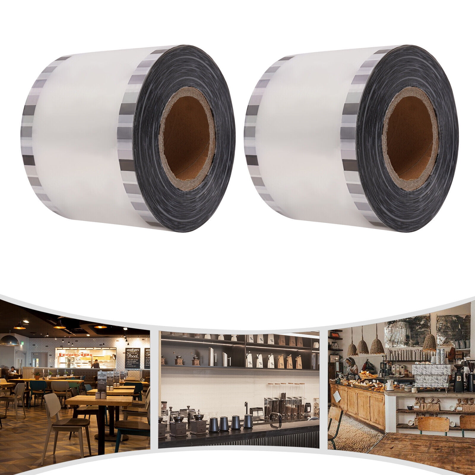 2 Rolls 90-95mm Cup Sealer Film Cup Plastic Tea Cup Sealing Film ...
