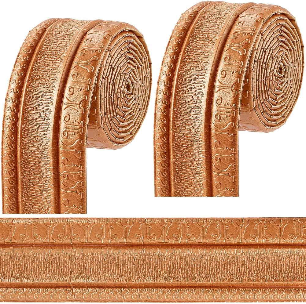 2 Rolls 91x3 Inch Chocolate 3D Wall Edging Foam Flexible Wallpaper ...